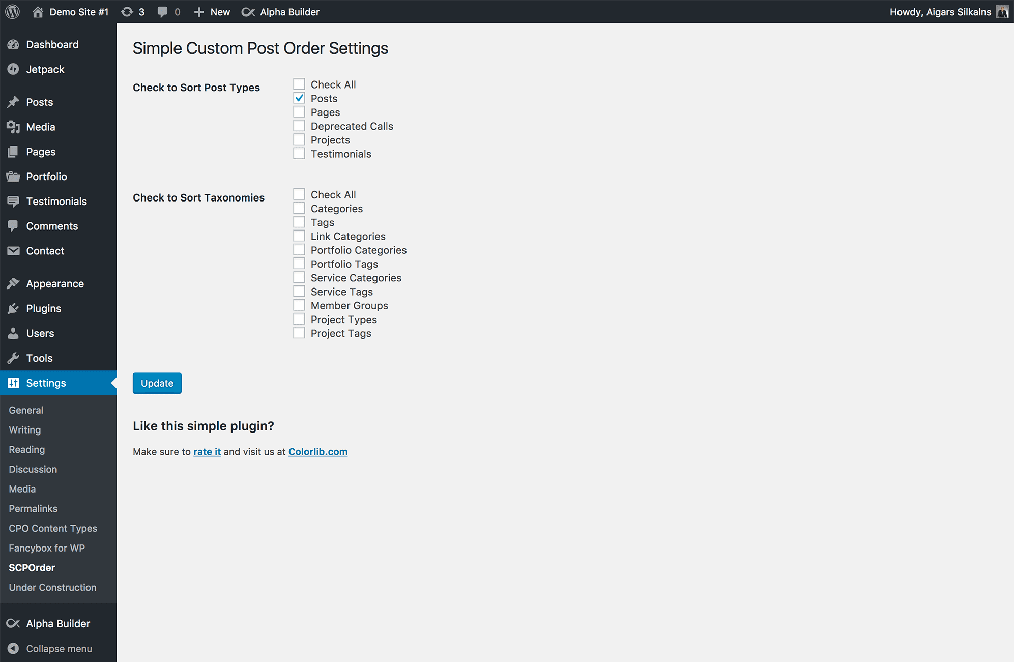 Simple Custom Post Order 内容自定义排序 - 【NUTSWP】