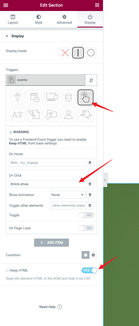 如何在Elementor中实现点击事件显示或隐藏元素？ - 【NUTSWP】