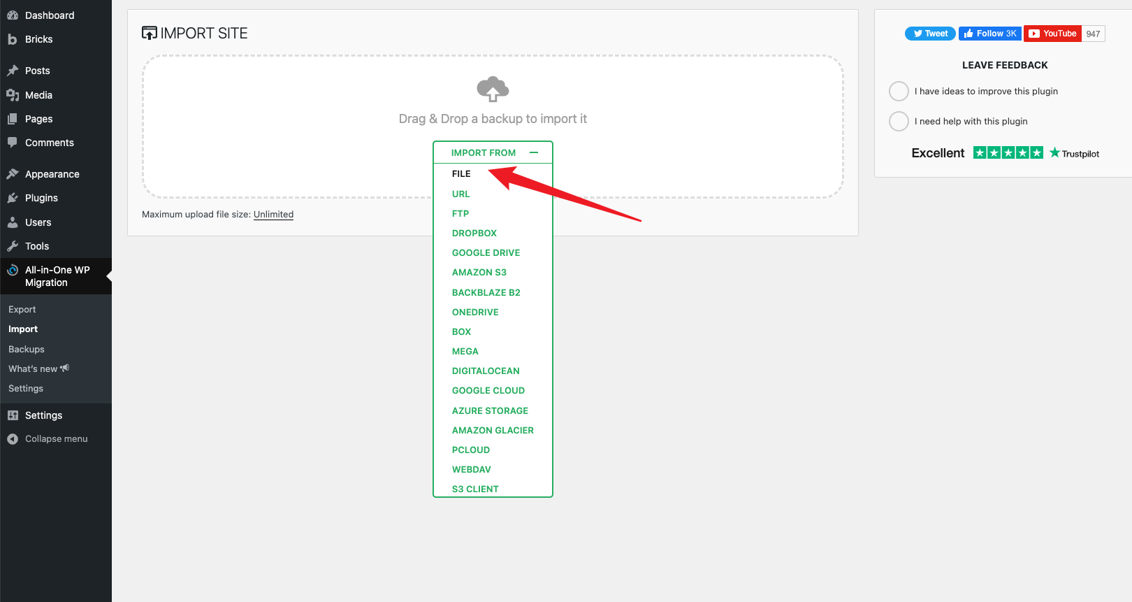 All-in-One WP Migration一站式网站迁移教程 - 【NUTSWP】