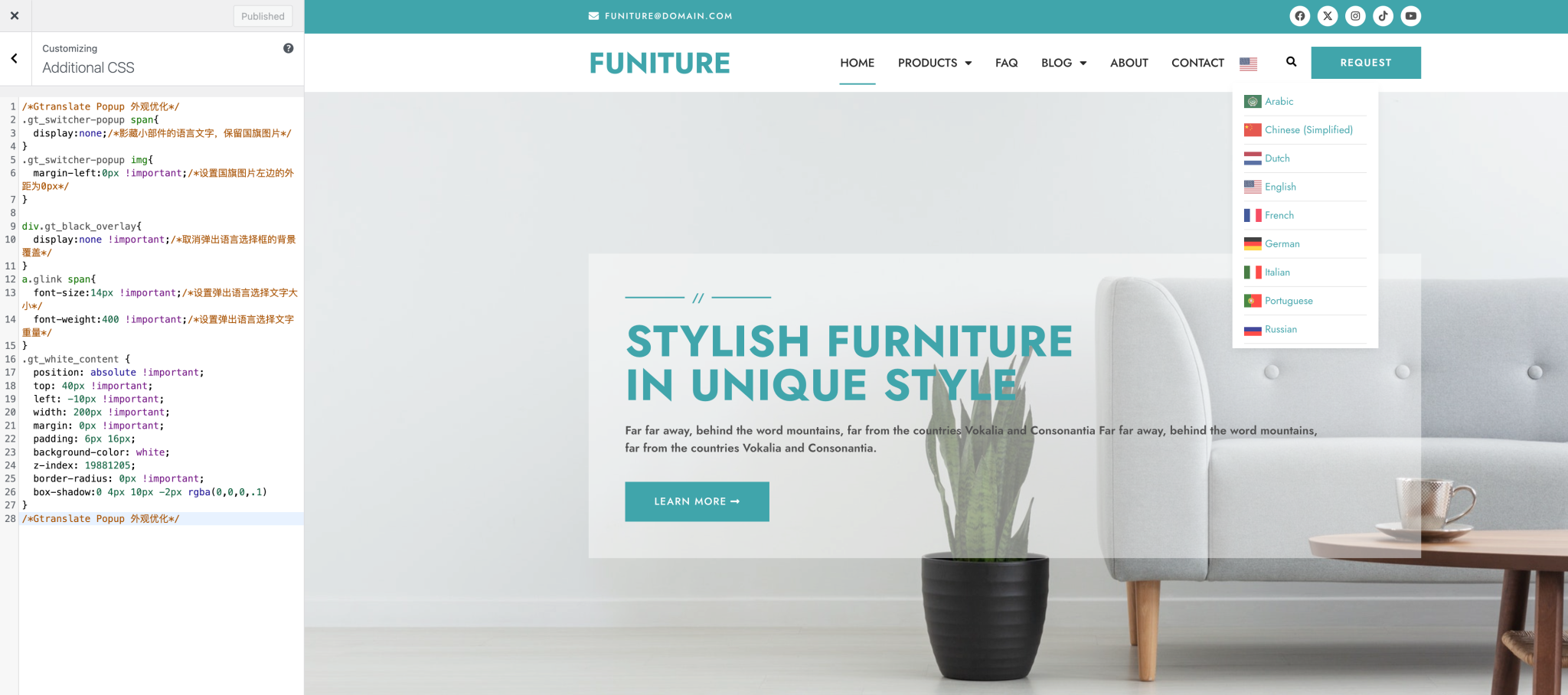 通过CSS代码美化Gtranslate自动翻译Popup的外观 - 【NUTSWP】